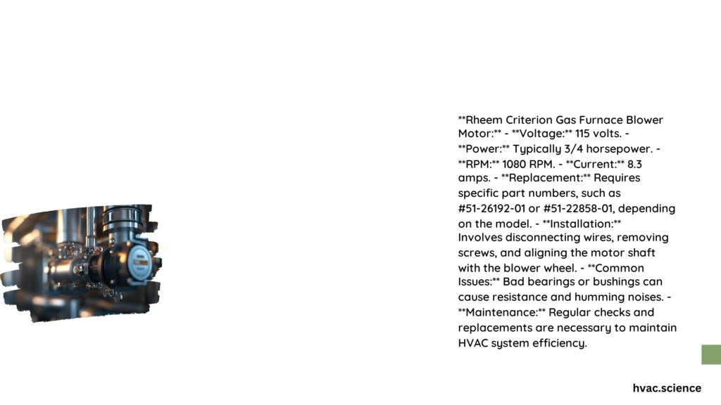 Troubleshooting the Rheem Criterion Gas Furnace Blower Motor